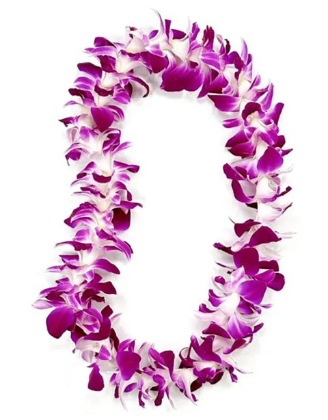 Single Srand Orchid Lei in Classic Purple | Hawaii Flower Lei